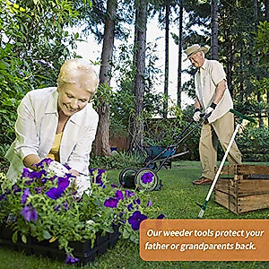 Walensee Weed Puller, Stand Up Weeder Hand Tool, Long Handle Garden Weeding Tool with 3 Claws, Hand Weed Hound Weed Puller for Dandelion, Standup Weed Root Pulling Tool and Picker, Grabber (1 Pack)