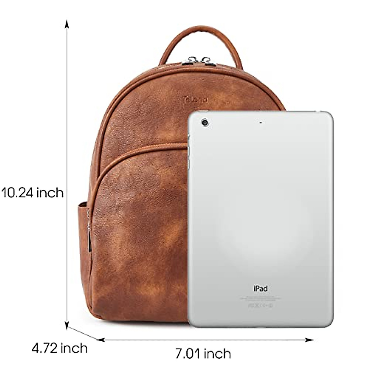 Telena Small Backpack Purse for Women Girls Cute Mini Leather Backpack Travel Shoulder Bags Brown