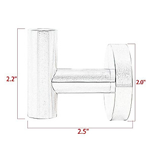 Woooow Modern 304 Stainless Steel Single Prong Round, Wall Robe Hook Brushed Nickel, 4-Pack