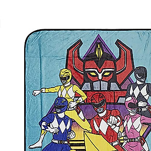 Power Rangers Mighty Morphin Throw Throw Blanket (Multicolor)