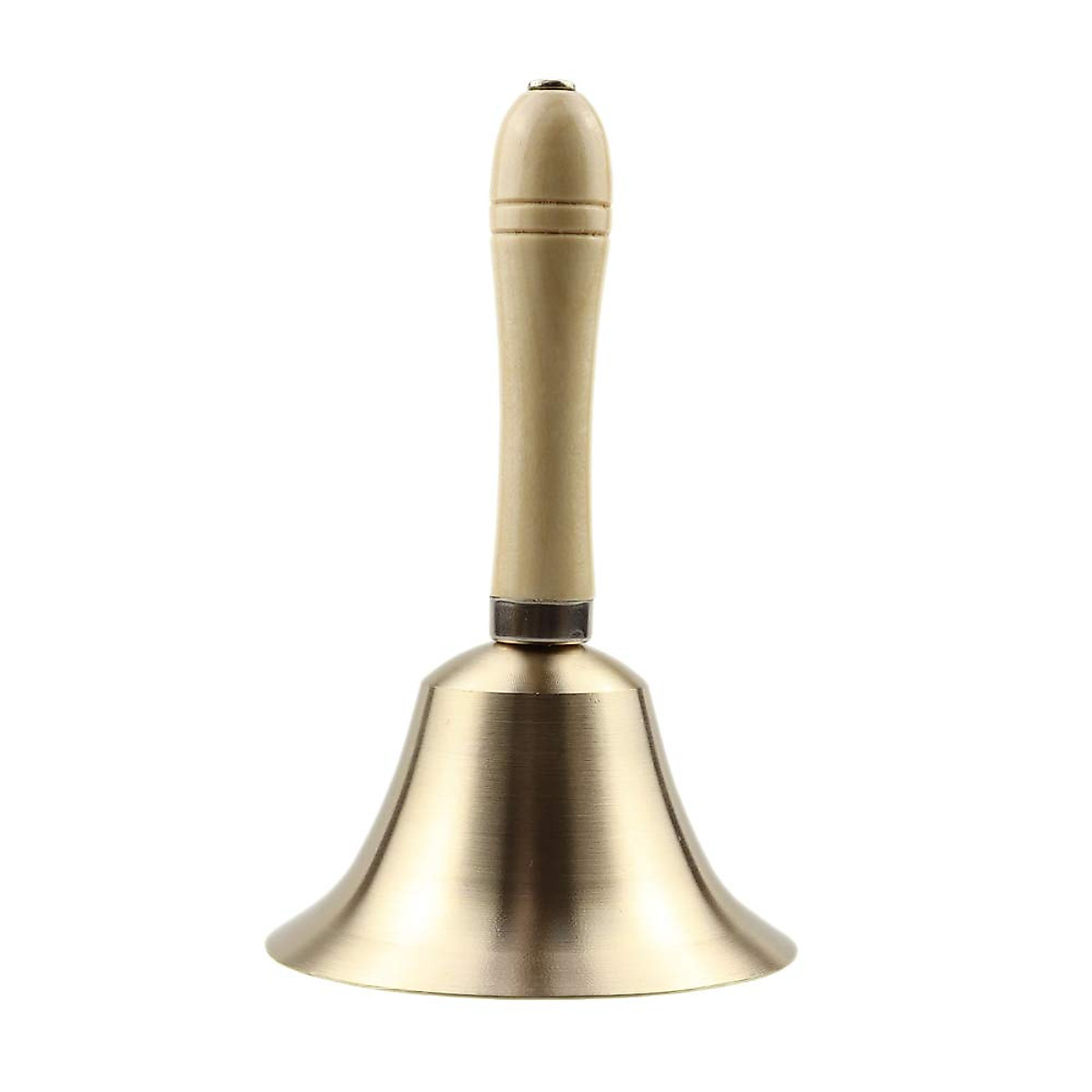 Sopcone Hand Bell Extra Loud Solid Brass Call Bell Handbells with Wooden Handle Multi-Purpose for School, Churchl, Hotel, Christmas and Wedding Service (11cm)