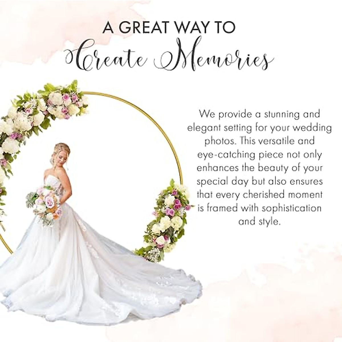 7.2FT Round Backdrop Stand - Circle Backdrop Stand Gold Balloon Arch Frame kit - Metal Wedding Arch Backdrop Stand - Circle Arch Gold Arch for Parties, Wedding, Baby Shower Decorations