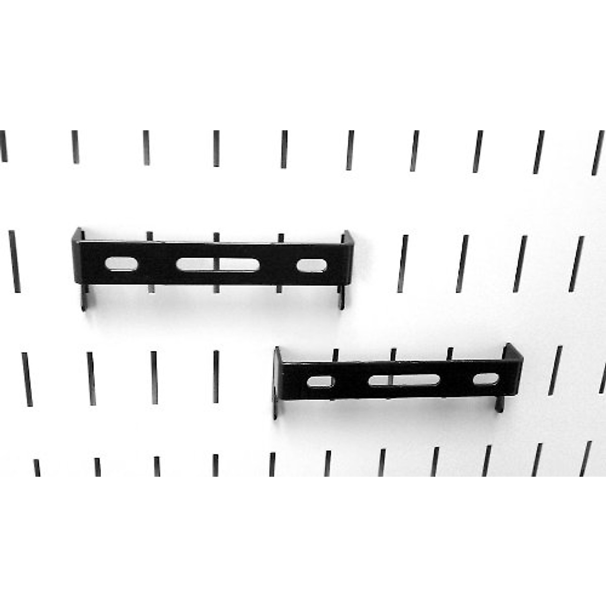Wall Control Pegboard 1in x 4in C-Bracket Slotted Metal Pegboard Hook for Wall Control Pegboard and Slotted Tool Board – Black