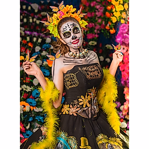 Yzurbu 24pcs Monarch Butterfly Decor, Orange Artificial Fake Butterflies Decorations for Fall Autumn Craft, Halloween, Thanksgiving, Christmas