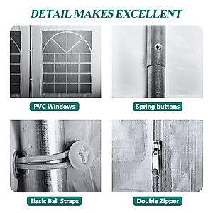 GARTOO 13' x 20' Canopy Party Tent & Carport - Heavy Duty Outdoor Wedding Gazebo with 4 Sand Bags, Event Shelter Canopy for Outdoor Event, Wedding, Birthday Party