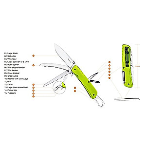 RUIKE Multifunctional Knive, Yellow-Green, G10 (LD43)