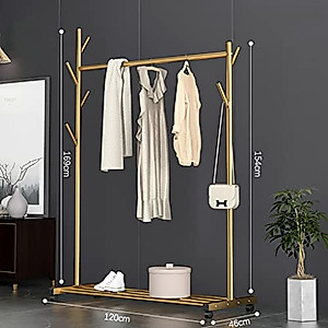 TJLSS Metal Hanger Marble Hanger Floor Bedroom Living Room Hanging Clothes and Simple (Color : Rose Gold, Size : 169 * 120 * 46cm)