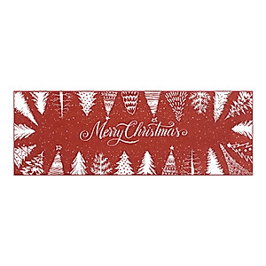 CAREMEE Christmas Rug Runner Rug 2x6 Washable Rug Non Slip Kitchen Rugs Bedroom Decor Soft Throw Rugs Stain Resistant Carpet for Bedroom Laundry Hallway Runner Red 2'x6'