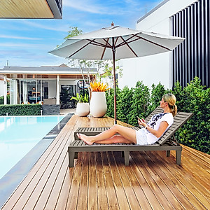 YITAHOME Chaise Outdoor Lounge Chairs with Adjustable Backrest, Multi-Functional Patio Loungers Easy Assembly & Lightweight, Waterproof Poolside Chaise Lounge with 265lbs Capacity - Taupe