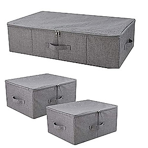 iwill CREATE PRO Dark Gray Underbed Storage Bin, 2pcs Storage Boxes, Zip Lidded, Washable & Folding Design