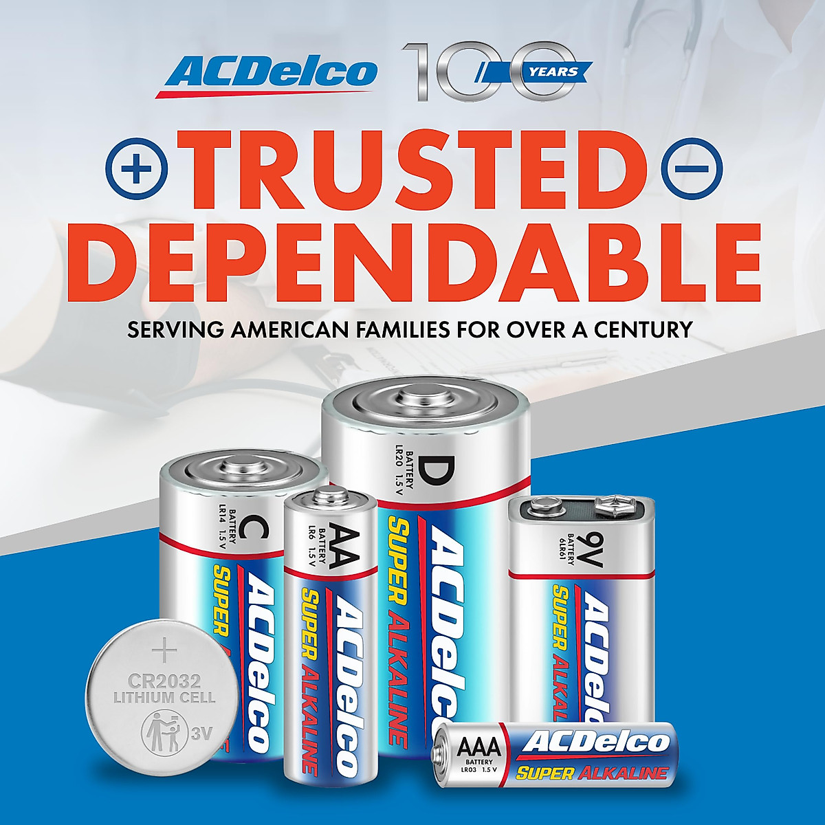 ACDelco 24-Count C Batteries, Maximum Power Super Alkaline Battery, 7-Year Shelf Life, Reclosable Packaging