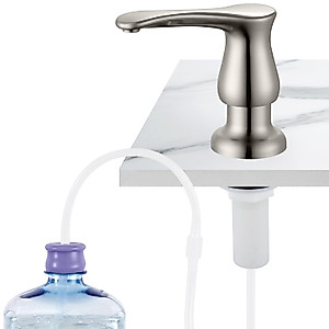 GAGALIFE Kitchen Sink Soap Dispenser Brushed Nickel, Under Sink Soap Dispenser with 40" Silicone Extension Tube Kit,Say Goodbye to Frequent Refills