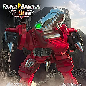 Power Rangers Dino Fury T-Rex Champion Zord for Kids Ages 4 and Up Morphing Dino Robot Zord with Zord Link Mix-and-Match Custom Build System