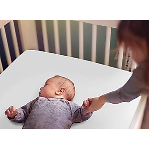 Magic Drapes Pack of 1 Egyptian Cotton Fitted Crib Sheet Baby Bedding with 5 inches Deep Elastic Snug Fit Bottom for Baby Girl & Baby Boy (52Lx28W, White)