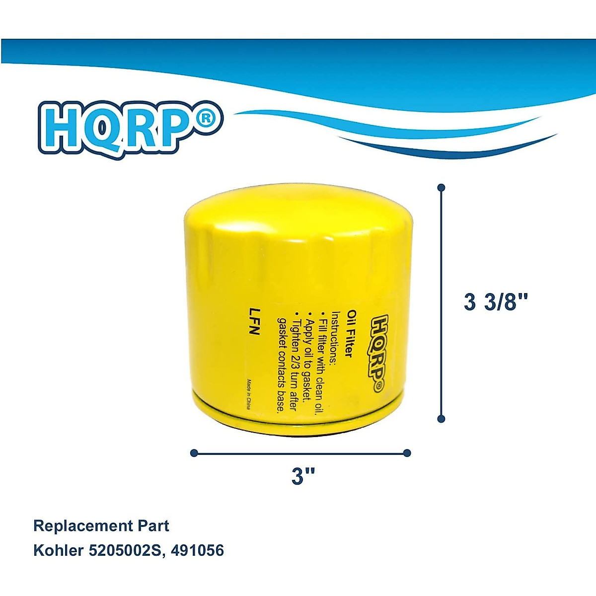 HQRP Oil Filter compatible with JOHN DEERE 300 series 316, 317, 318, 420 Garden Tractor, AM101207 TCA10018 Replacement