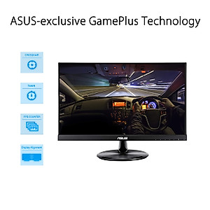 ASUS VP229Q 21.5” Monitor, 1080P Full HD, 75Hz, IPS, FreeSync/Adaptive-Sync, Eye Care, HDMI DisplayPort VGA, Frameless, VESA Wall Mountable BLACK