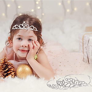 8 Pieces Girls Princess Tiara Crown Rhinestones Tiara Headband Crystal Toddler Crown for Wedding Birthday Crown Party (Vintage Style,Alloy, Rhinestones)