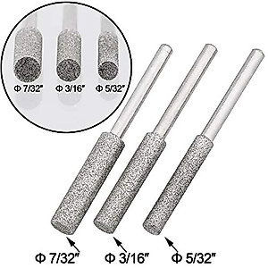 OIIKI 6 Pack Burr Grinding Stone File, Chainsaw Sharpener 7/32 Inch (Silver)