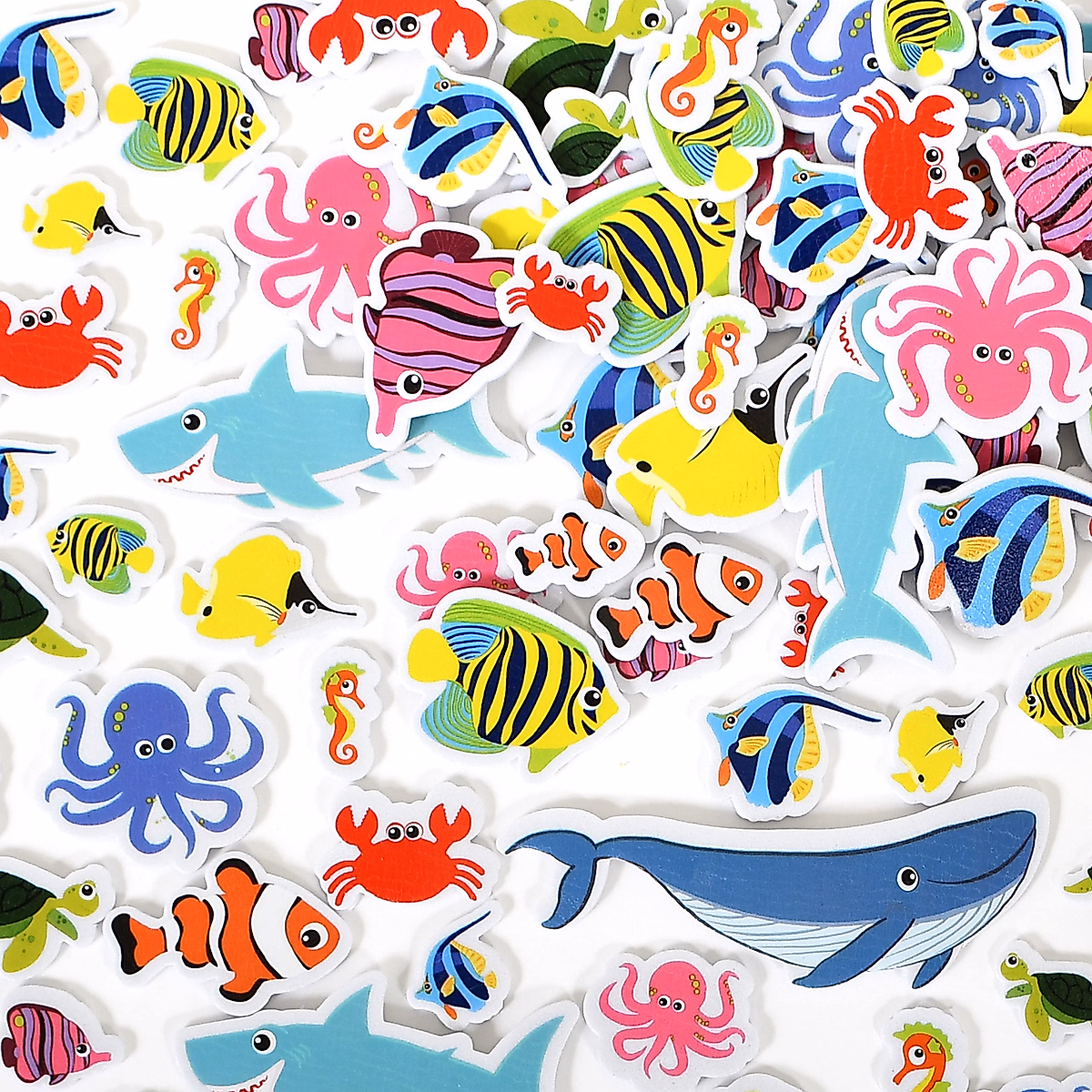 READY 2 LEARN Foam Stickers - Sea Life - Pack of 168 - Self-Adhesive Stickers for Kids - 3D Puffy Ocean Stickers for Laptops, Party Favors and Crafts