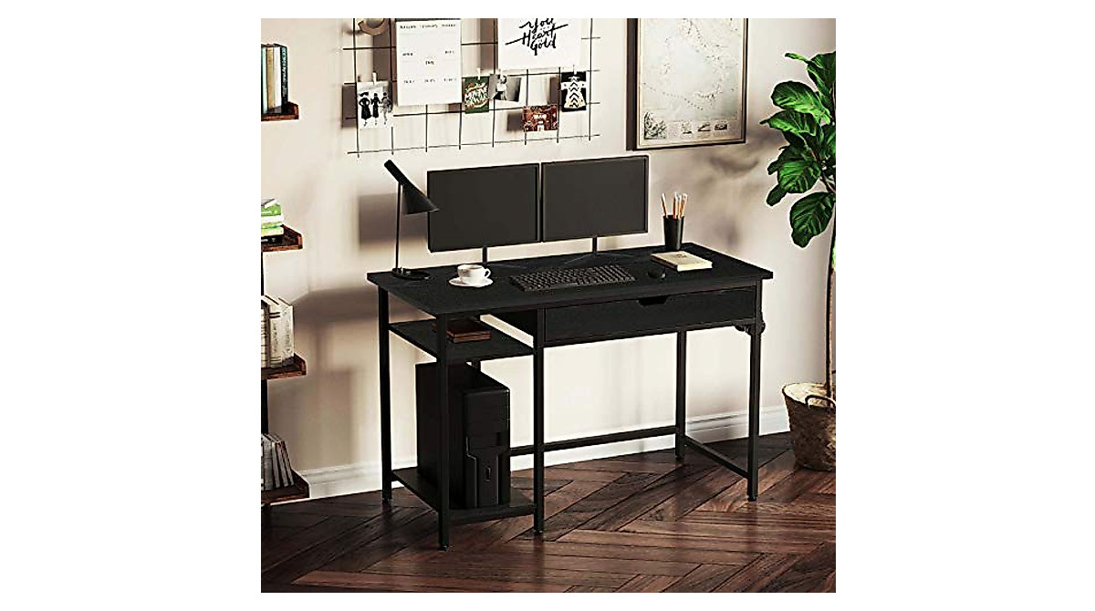 Rolanstar 39" Computer Desk with Storage & Stability