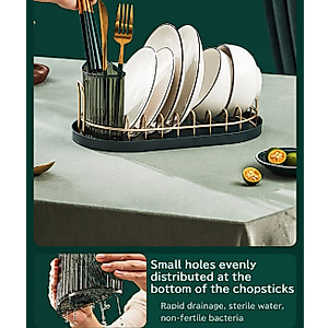 Qulable Dish Rack Drainer with Removable Tray Mini Sink Dish Strainers Drying Rack Drainers Tableware Organizer Waterproof for Kitchen Counter Top(Green)