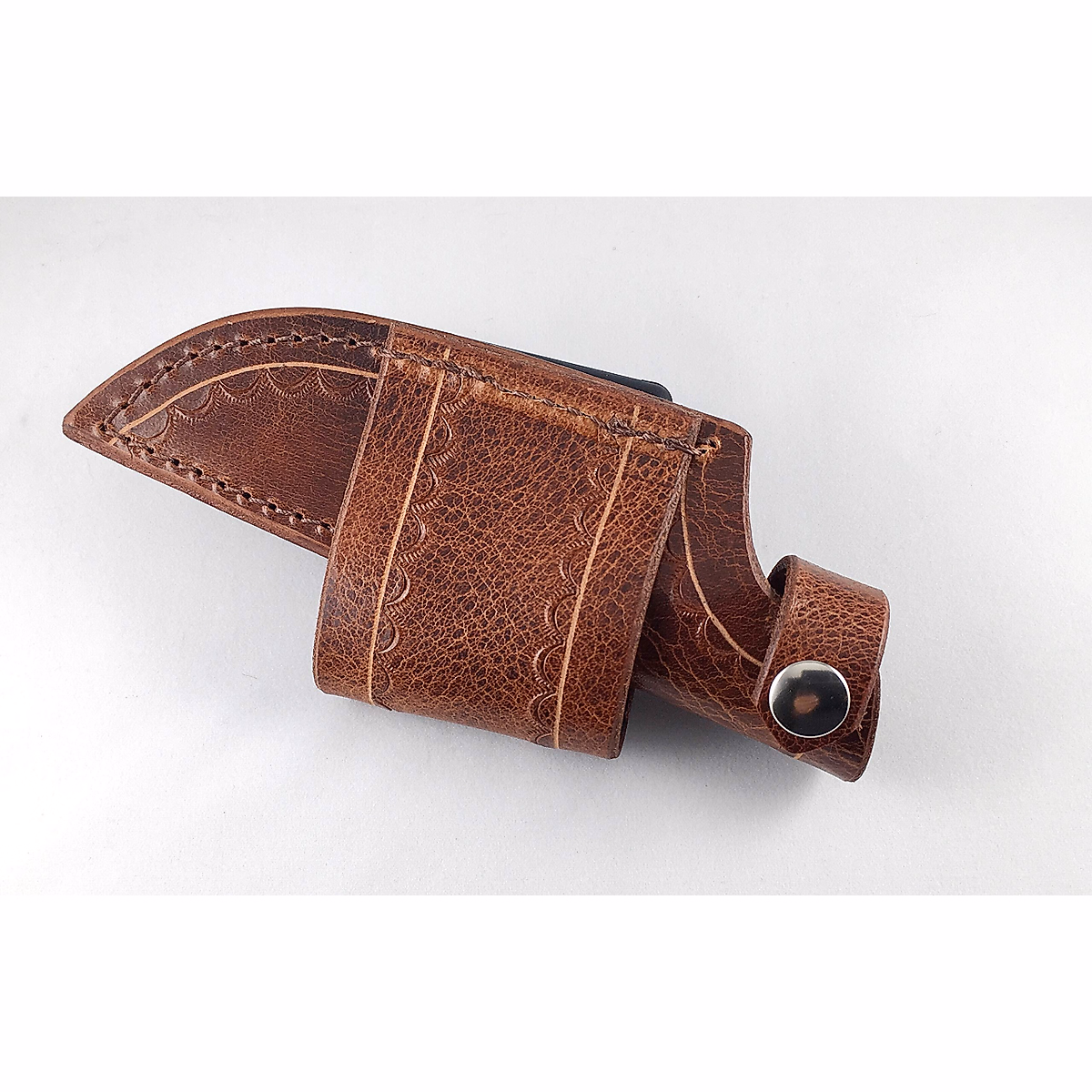 Custom Leather Sheath for Schrade Old Timer Sharpfinger 152ot Knife | Cross Draw Fits Right or Left-Hand Side | Tough and Durable | Sheath ONLY (Antique Brown)