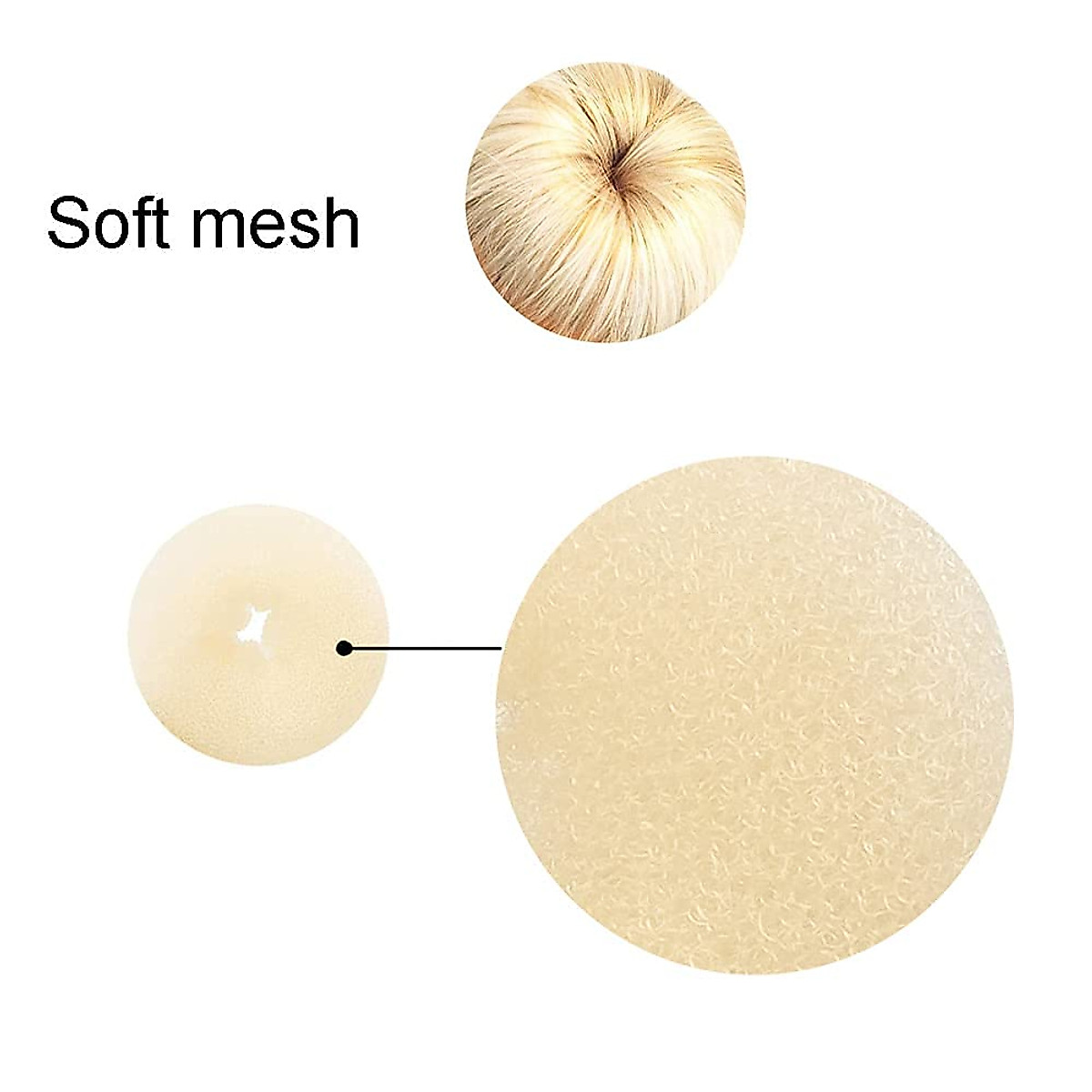 Hair Bun Maker,Donut Bun Maker Ring Style Hair bun maker set with 18 Bobby Pins &10 Elastic hair tie bands&8 Bun For Chignon Hair Styles (2 Small 2 Medium 2 Large 2 Extra-large) (Blonde)