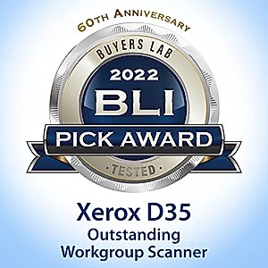Visioneer Xerox D35 Scanner, USB Office Document Scanner for PC and Mac, 45 PPM, Automatic Document Feeder (ADF), White