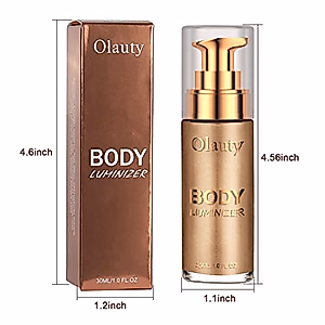 Liquid Body Luminizer, Bronze Highlighter All In One Makeup Illuminator, Smooth Shimmer Body Oil Glow Waterproof For Face & Body, Long Lasting Moisturizing (#03 Glistening Bronze)