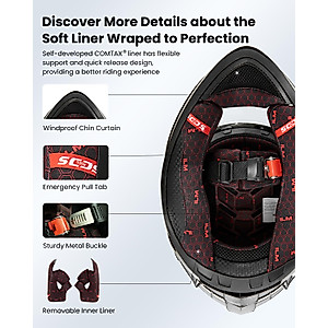 ILM Motorcycle Helmet Full Face with Pinlock Compatible Clear&Tinted Visors and Fins Street Bike Motocross Casco DOT Model Z501(Legend Green, X-Large)