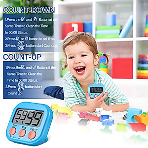 30 Pieces Small Digital Kitchen Timers Magnetic Countdown Timer Loud Alarm Big Digits Classroom Stopwatch Clock Timer for Cooking Baking Sports Games Office (not Including Battery)
