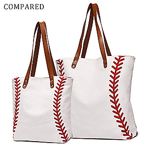 Large Baseball Tote Bag Sports Printing Utility Top Handle Shoulder Bag Canvas Sport Travel Beach for Women Gifts