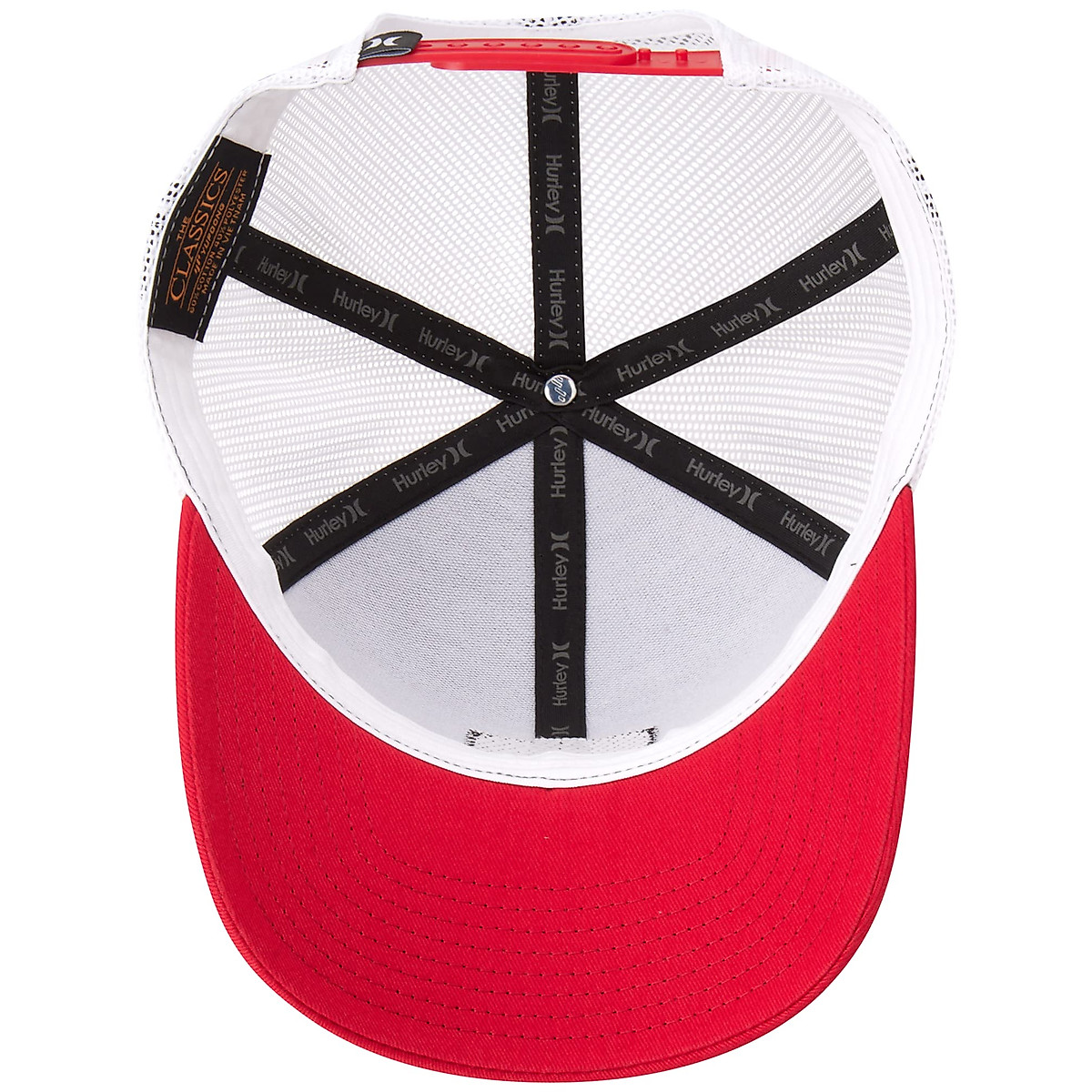 Hurley Men's Caps - Fairway Trucker Mesh Panel Baseball Cap Trucker Hat - Snap Back Hats for Men, Size One Size, Team Red