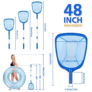 Mowend Pool Net, Pool Net for Cleaning, Including EZ-Clip, Pool Skimmer for Cleaning Pool Liners, Spas, Ponds and Kids Inflatable Pool (Pool Skimmer Net)