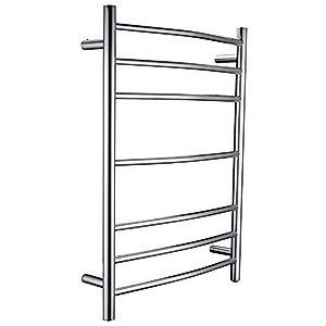 ANZZI Gown 7-Bar Wall Mounted Towel Warmer in Polished Chrome | Energy Efficient 70W Electric Plug in Heated Towel Rack for Bathroom | Stainless Steel Towel Heater Rail Quick Towel Dryer | TW-AZ027CH