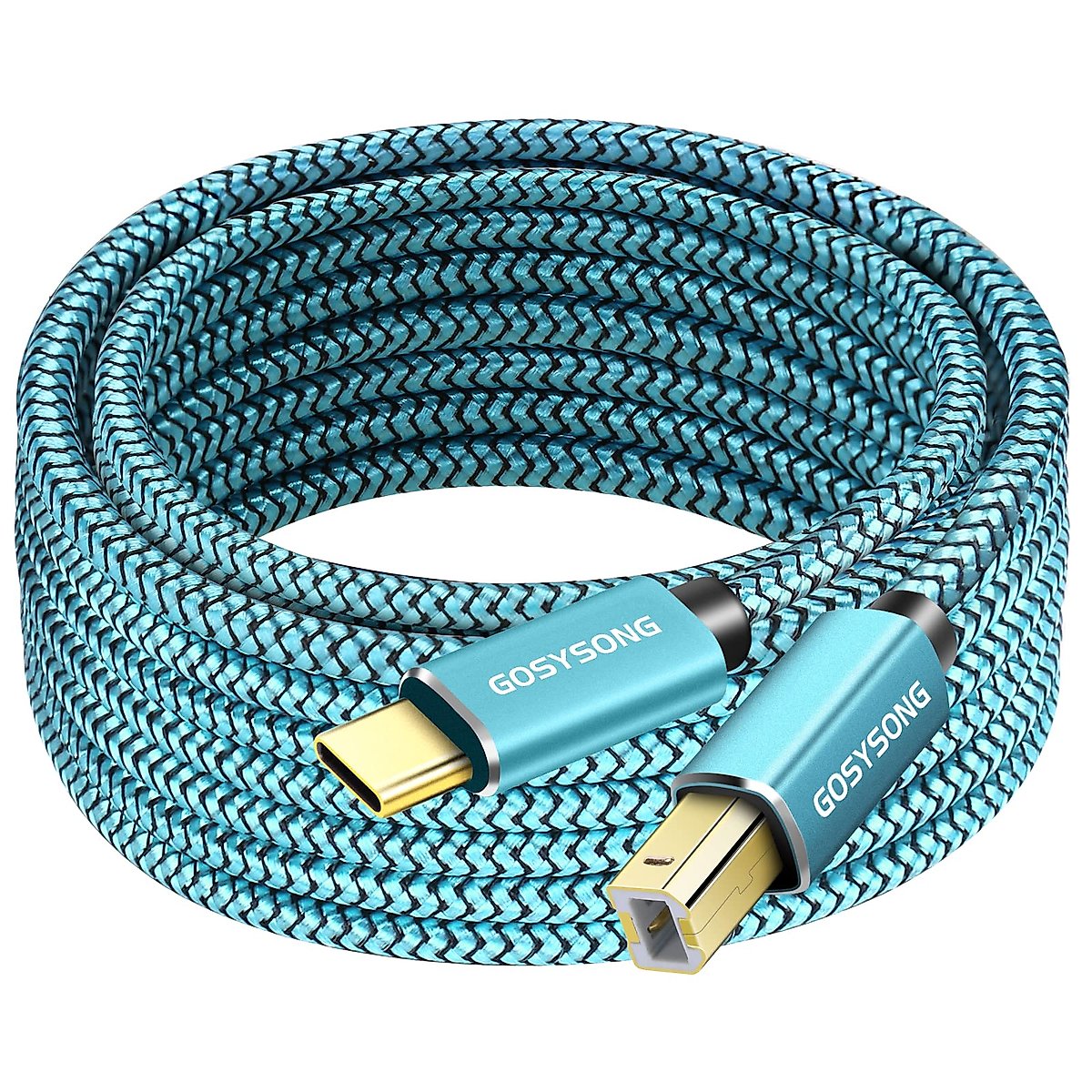 GOSYSONG USB C Printer Cable 20ft, High Speed USB C to USB B Printer Cord Compatible with Printer, Scanner, Fax, Midi Keyboard