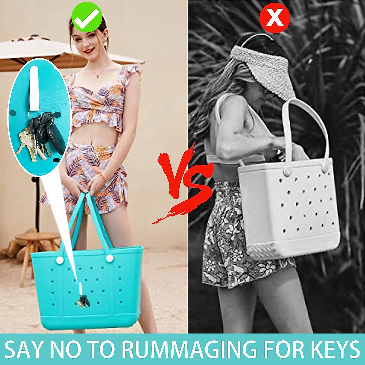 FEICUIBEXI Hooks Accessories for Bogg Bags, Insert Charm Cup Holder Connector Key Holder Hat Hanger, 2pcs White