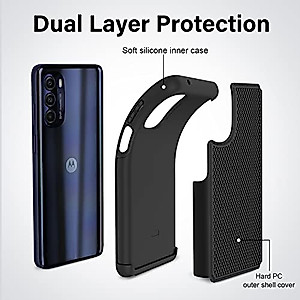 NTZW for Moto G-Stylus 5G 2022 Case: Dual-Layer Heavy Duty Protection Case | Sturdy Anti-Slip Cover & Shock-Proof Silicone TPU Bumper | Drop Protective Military Grade Armor PhoneCase - Black