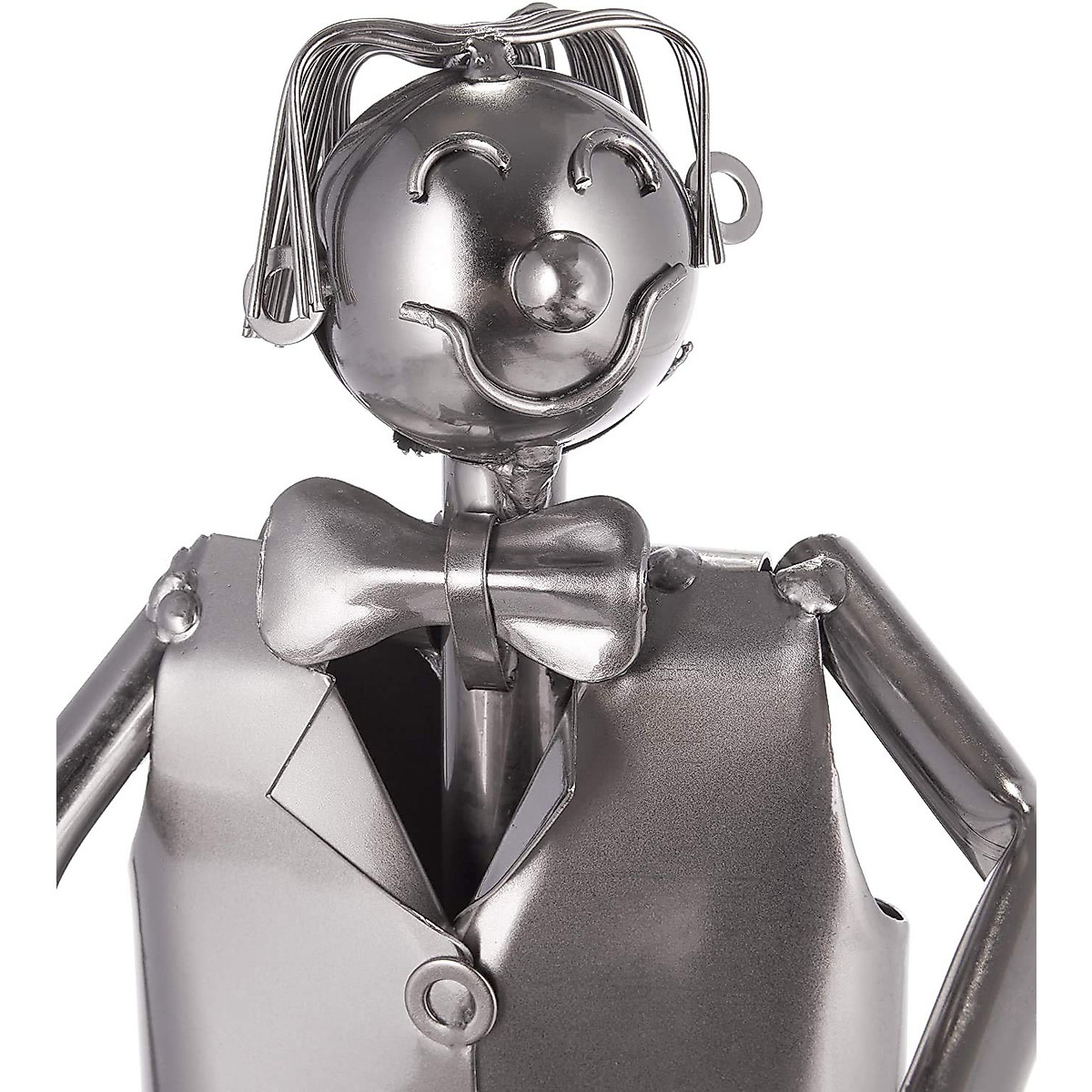 BRUBAKER Bottle Holder Dancing Couple - Pair Sculpture Metal - Bottle Stand - with Greeting Card - Wedding Favours