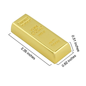 Usbkingdom 64GB USB 3.0 Flash Drive Super Speed Novelty Metal Bullion Gold Bar Shape Pendrive Memory Stick Thumb Drives Flashdrive USB Flash Disk