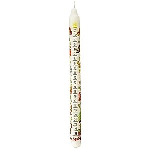 Alexander Taron 5001W German Countdown Tradition Winter White Wax Christmas Advent Candle,Gray,12 inch