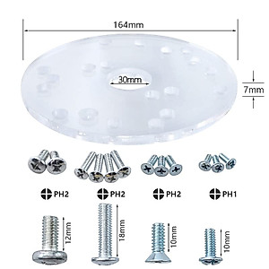 6.5inch Acrylic Universal Router Base Plate Set Compatiable fFor Bosch And Most Router Router Base General Purpose Bakelite Milling Tool