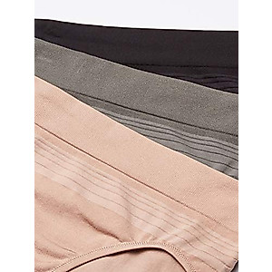 Warner's womens Blissful Benefits By Warner's Seamless Pany 3 Pack Hipster Panties, Stone/Toasted Almond/Black, Large US
