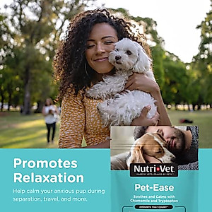 Nutri-Vet Pet-Ease Soft Chews for Dogs - Vet Formulated with Chamomile and Tryptophan to Soothe and Calm Dogs - Approximately 65 Soft Chews