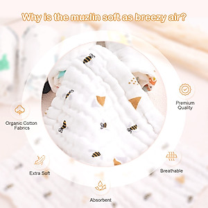 Verster Muslin Burp Cloths 5 Pack, 11.8x11.8”, Colorful Burp Cloths Baby Girl, Burp Cloths Baby Boy, Burping Cloths for Babies, Burp Cloths, Muslin Washcloths, Burp Clothes