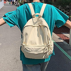 Juoxeepy Canvas Backpack Laptop Backpack for Women Men Grunge Aesthetic Backpack Lightweight Classic Backpack Vintage Travel Daypack
