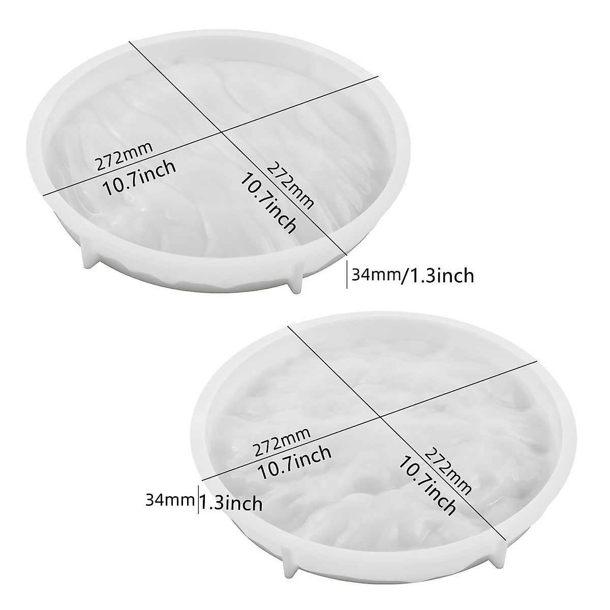 Yalulu 2Pcs Ocean Wave Tray Silicone Resin Mold, Geode Agate Platter Epoxy Silicone Casting Molds, Silicone Tray Resin Mold Plate Epoxy Resin Mold