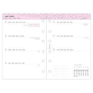 Filofax Pocket Confetti Week to View Diary, organizer diary, 2023, diary refill, calendar, White
