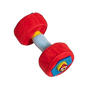 WOD Toys® Baby Dumbbell Plush Dumbell with Rattle & Sensory Sounds – Safe, Durable Fitness Toy for Newborns, Infants and Babies (1)