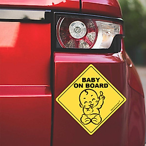 2023 Design- Baby on Board Sticker Sign (3 Pack), Baby Board, Baby car Sticker, Baby car Decal, US Department of Transportation Recommend Color & Shape,Kid Safety, 5”by5” by Innovative Bay